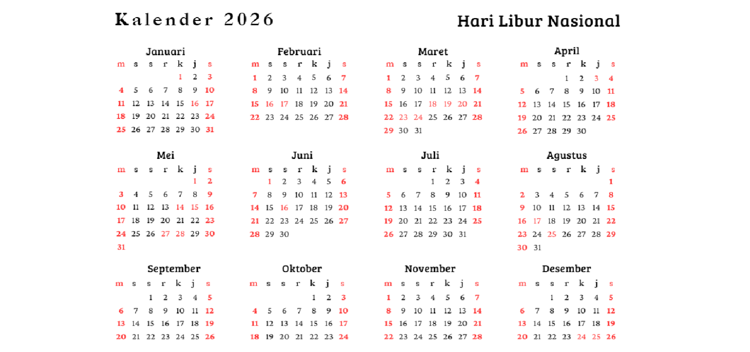 Kalender 2026 Libur Nasional: Lengkap dengan Cuti Bersama dan Long ...