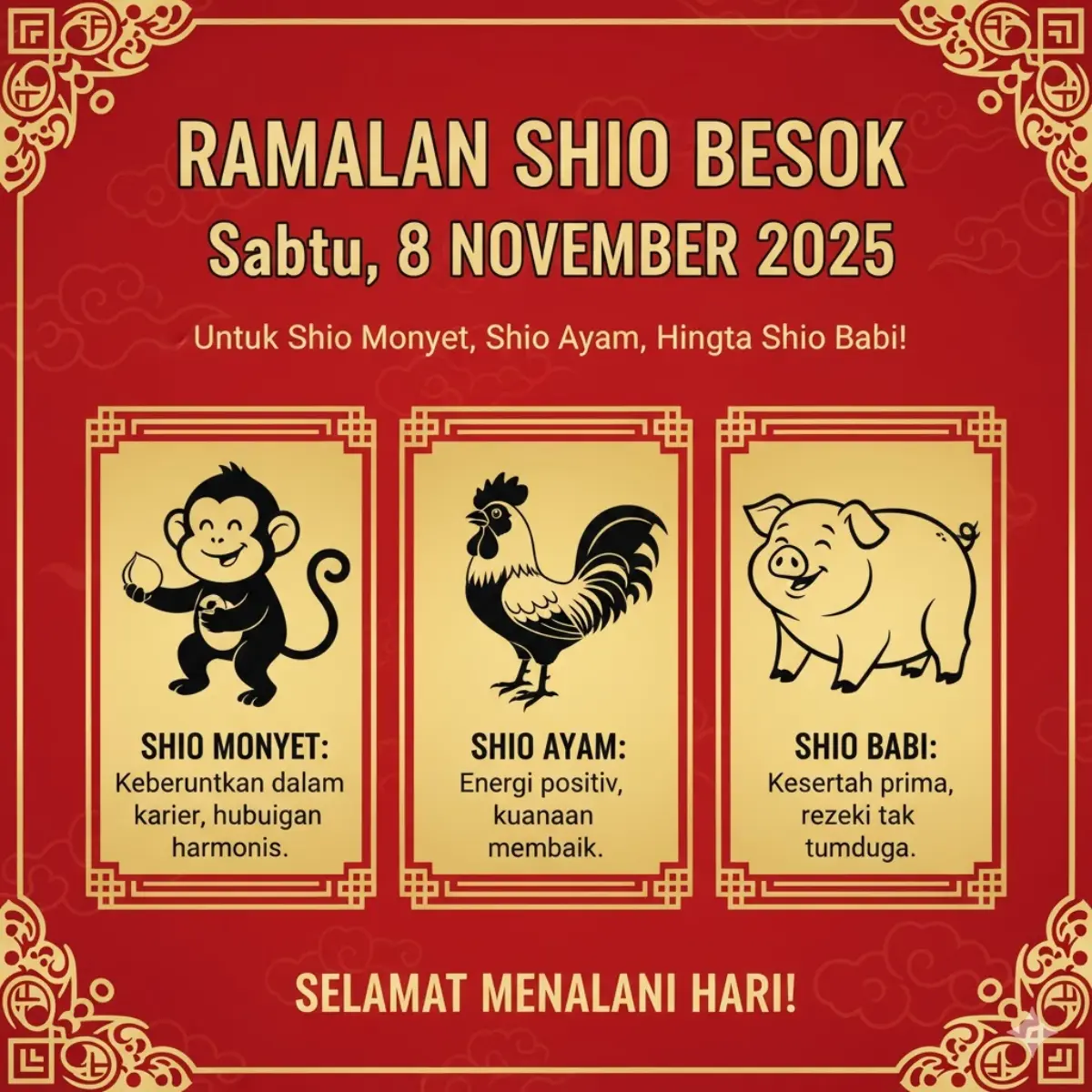 Ramalan Shio Besok: Sabtu, 8 November 2025 Untuk Shio Ayam Hingga Shio ...